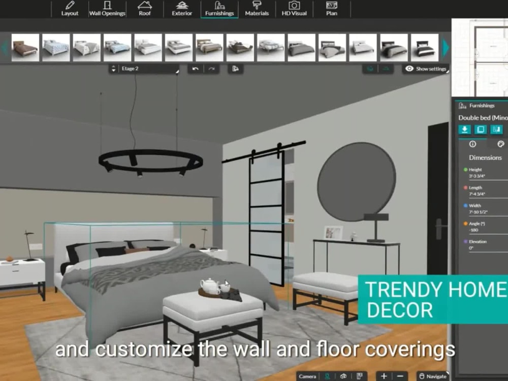 Realistic 3d floor plan with interior, exterior for real estate | Upwork