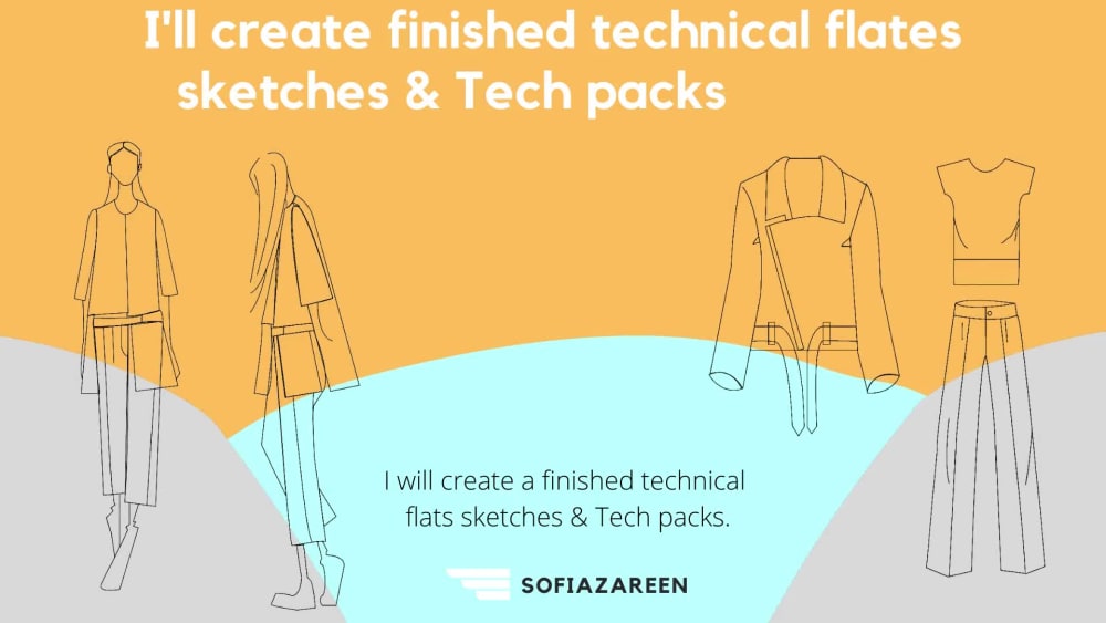 Finished technical flats sketches and tech packs. | Upwork