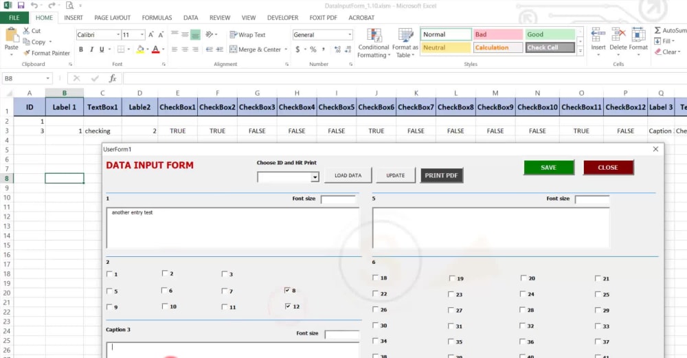 Professional Data Capturing Form In Excel VBA | Upwork