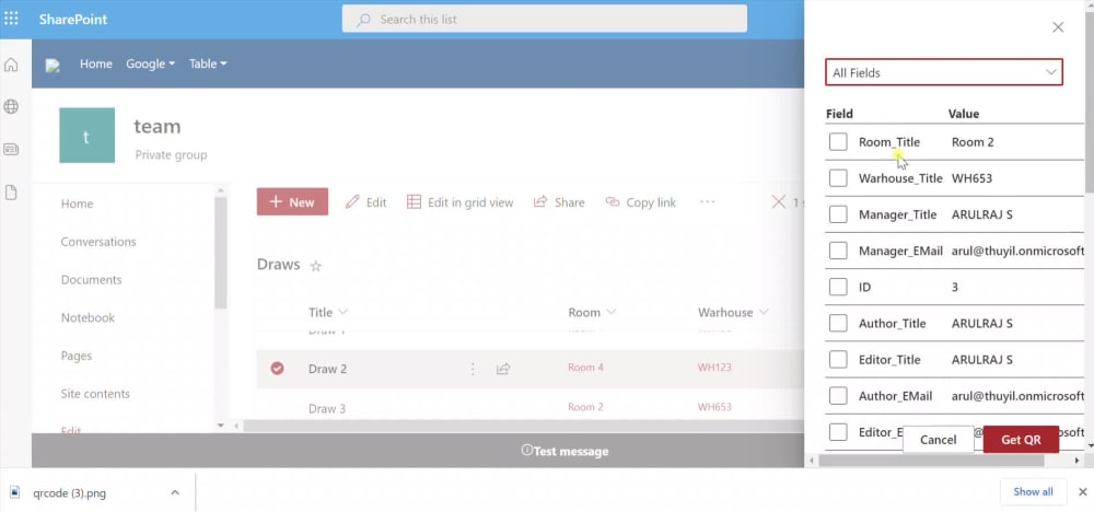 A QR code generator for SharePoint list item | Upwork