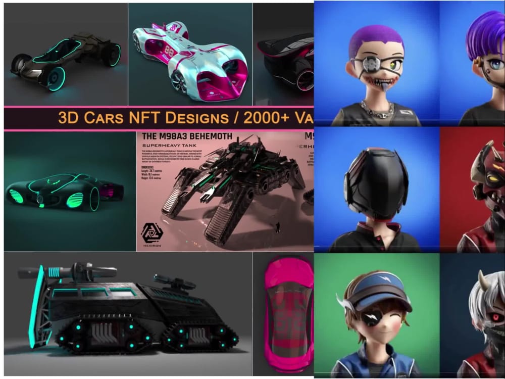 3D or Vector Illustration of Character/ Car/ Animated Props for NFT ...