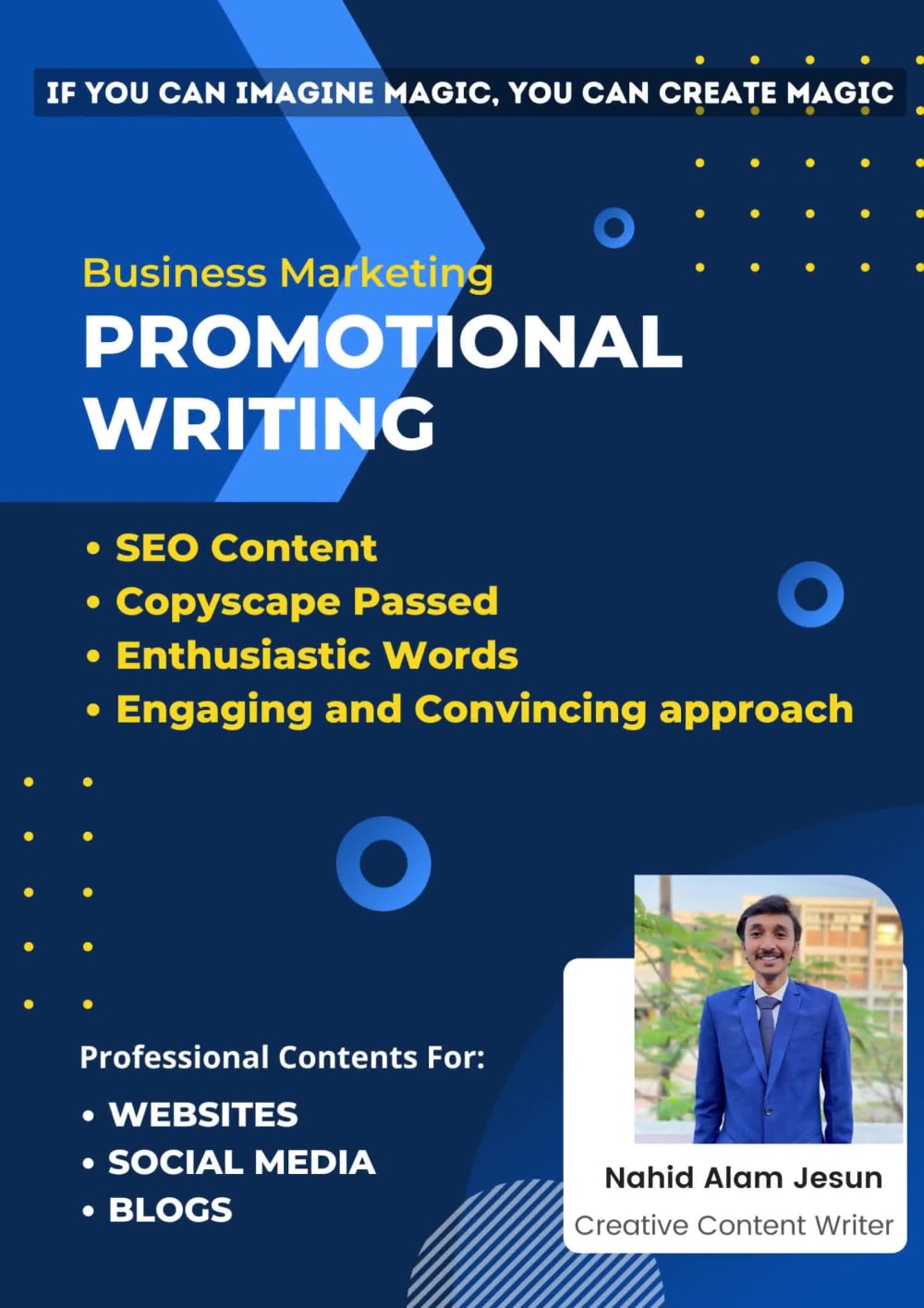 Engaging promotional writings with related graphics. | Upwork