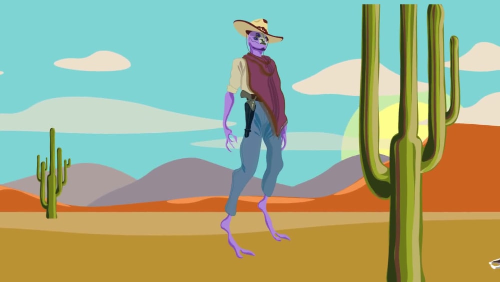 Unique cowboy alien illustration | Upwork