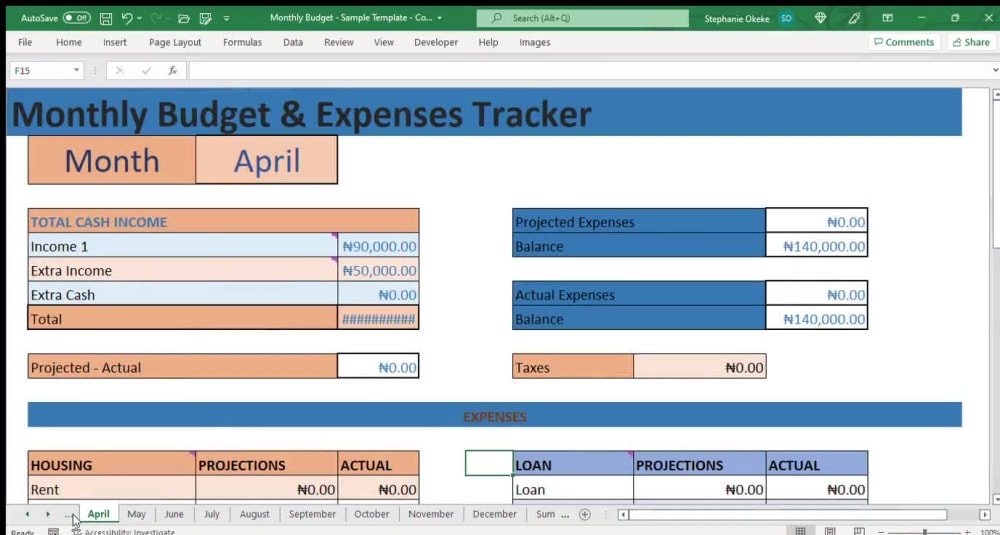 An excel budget template that tracks your finances | Upwork