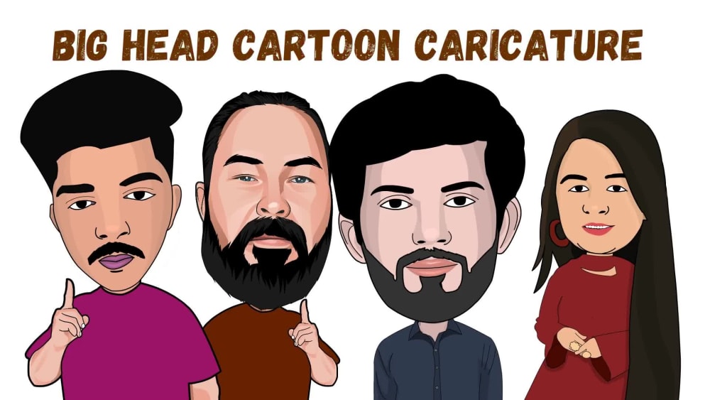 Big head cartoon according to your photo | Upwork