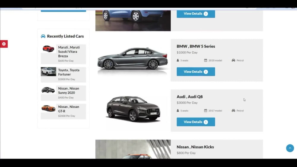 Fully working car rental website with admin panel | Upwork