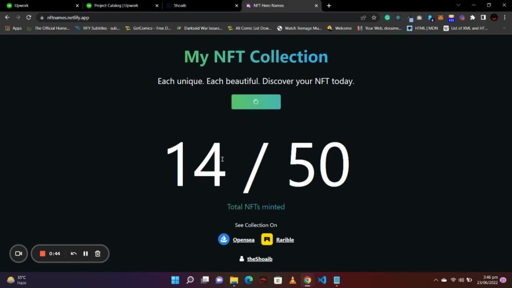 A stunning NFT Minting Site | Upwork
