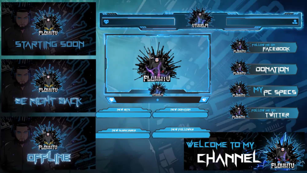 Professional twitch logo, overlay and screens, emotes and badges | Upwork