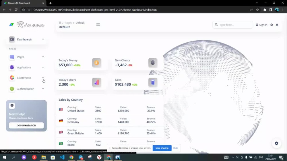 A Fantastic Admin Dashboard Made With Html, Css, Js, Bootstrap And 