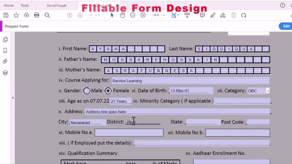 Design and convert any form to a Fillable pdf form | Upwork