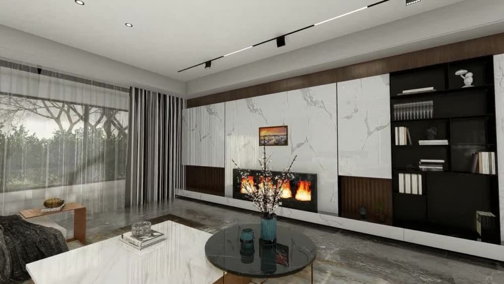 Photo-realistic interior render and 3D Model for one room with 2D ...