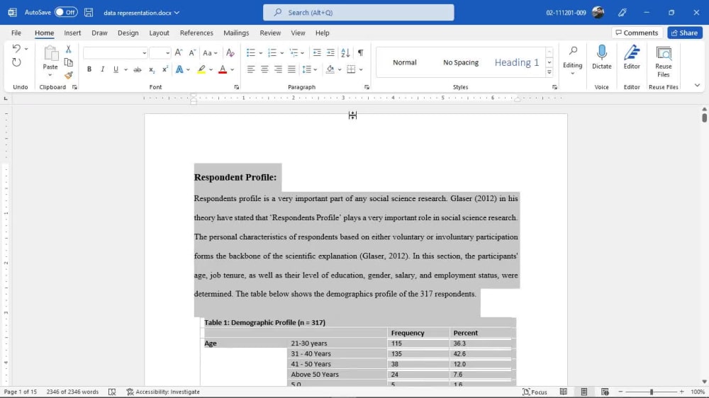 A professional typed document with proper formating. | Upwork