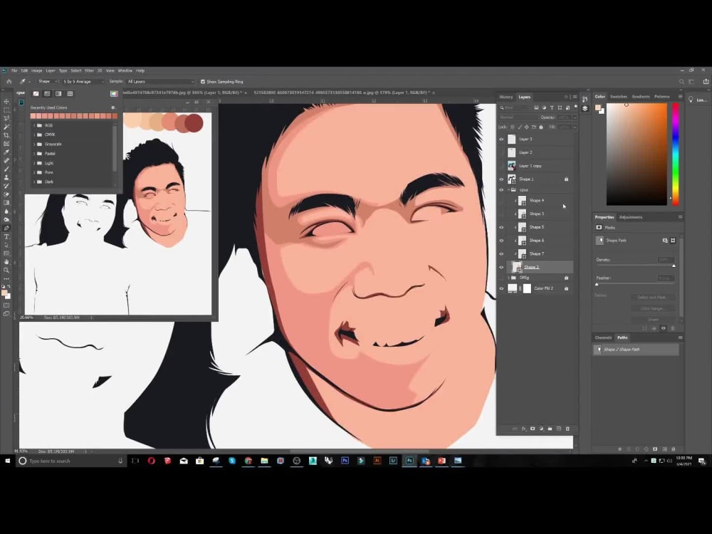 A Manually Tracing Vector Portrait in a high quality and fast delivery ...