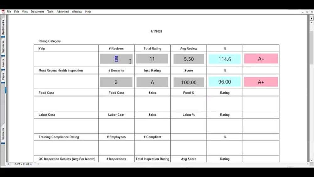 Excel functions in PDF interactive form | Upwork