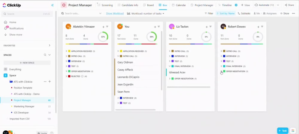An advanced candidate management system built in ClickUp | Upwork