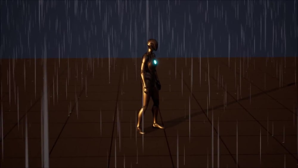 Particle system Rain simulation with splashes Niagara Unreal Engine ...