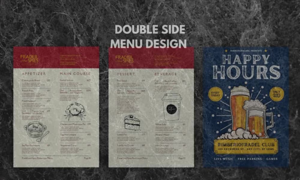 Modern and professional restaurant menu, food menu design within 24 ...