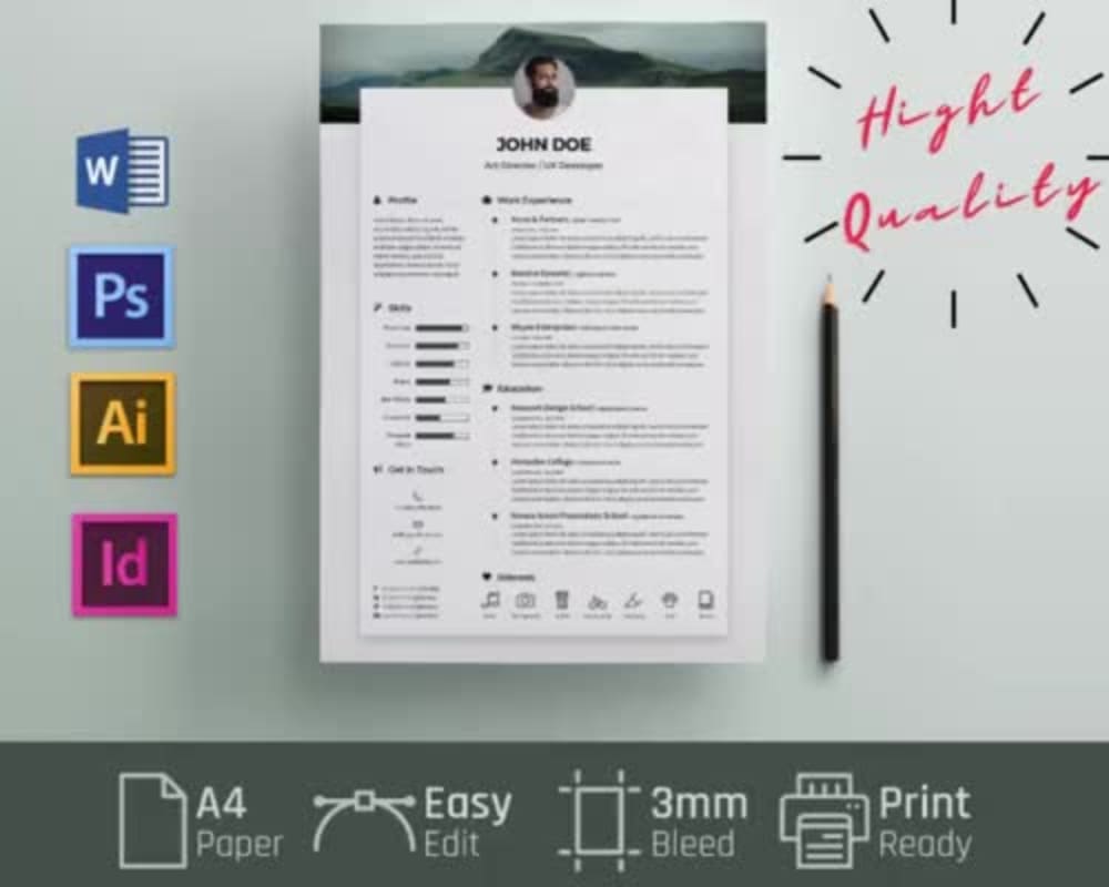 An interactive CV, resume design, or portfolio on PDF | Upwork