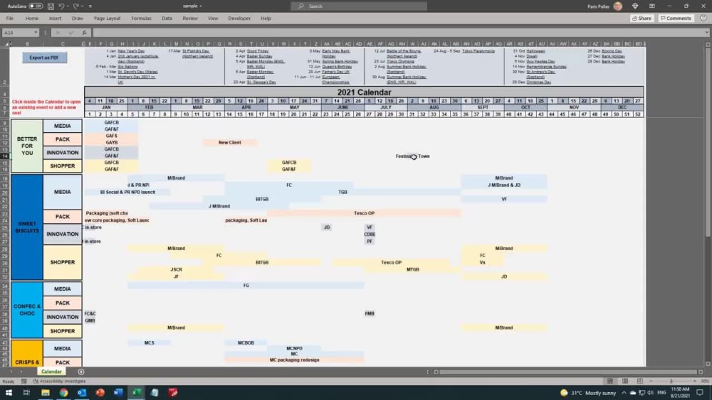 An amazing calendar with a great flexibility degree | Upwork