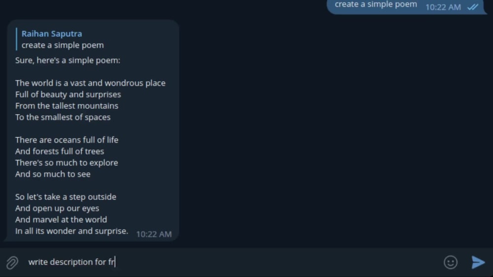 A Telegram Bot with an OpenAI's ChatGPT | Upwork