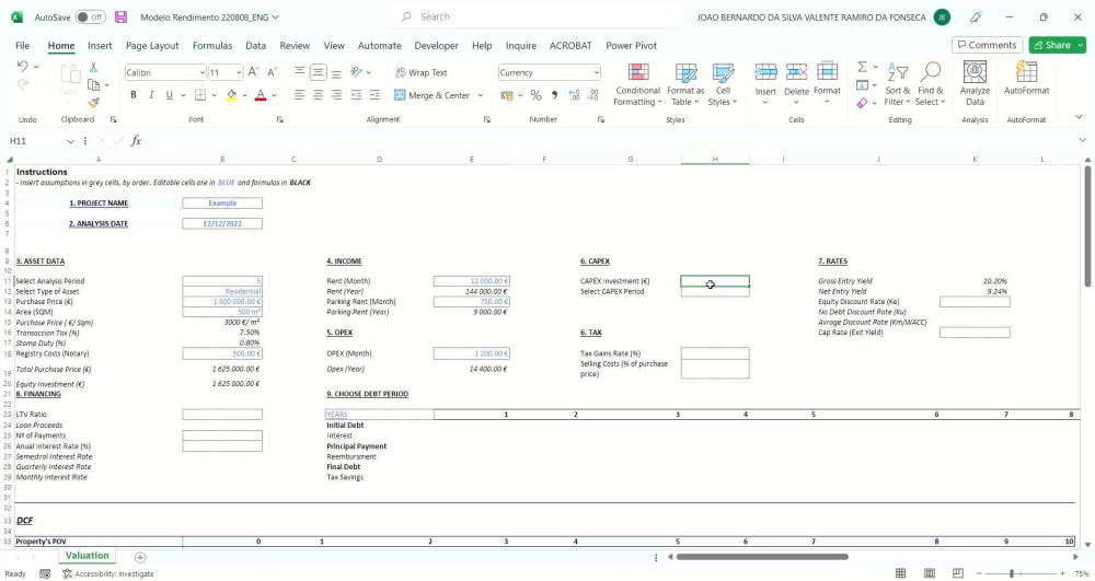 A fully functioning real estate (income approach) valuation model | Upwork