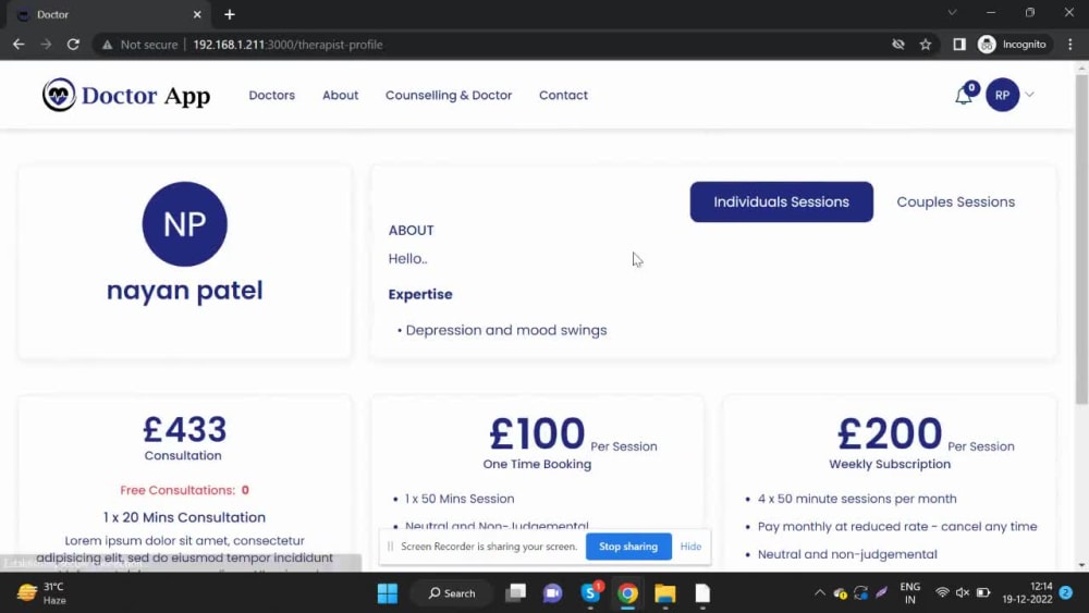 Appointment Booking System for Doctor's Online consultation and ...