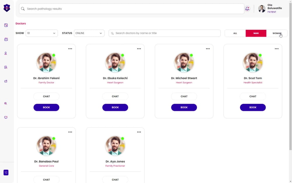 A fantastic health dashboard design for healthcare website | Upwork
