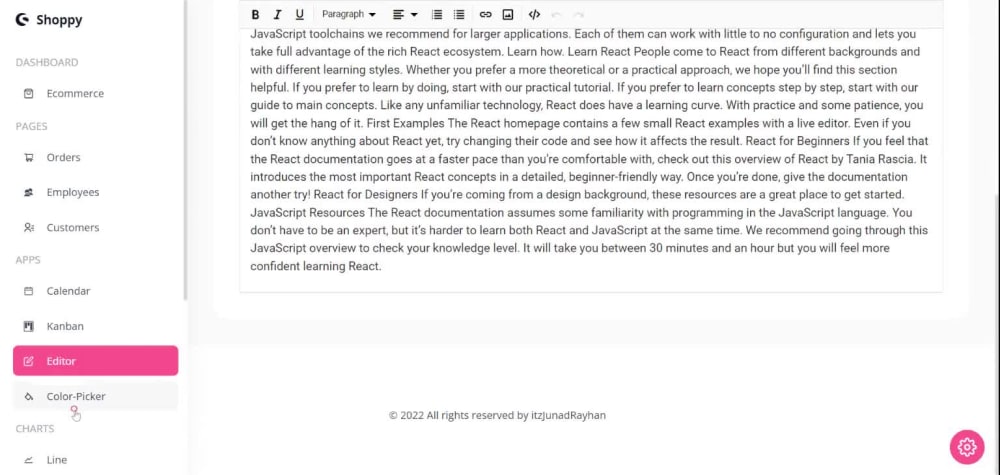 A React Admin Dashboard with lot's of features | Upwork