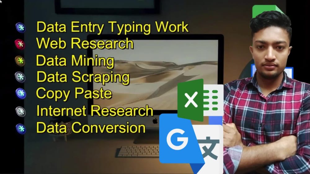 Data entry typing work, like excel data entry, translating, data ...