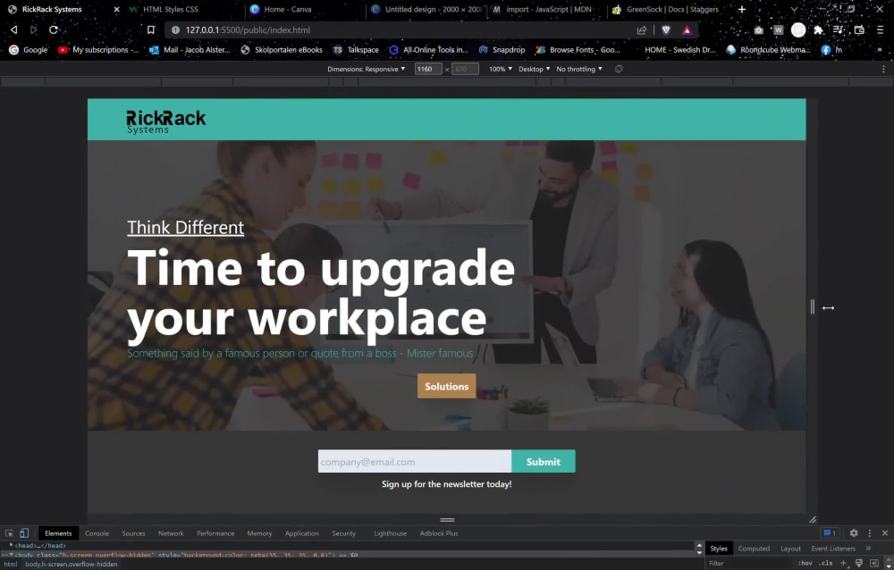 A responsive and good looking landing page with TailwindCSS | Upwork