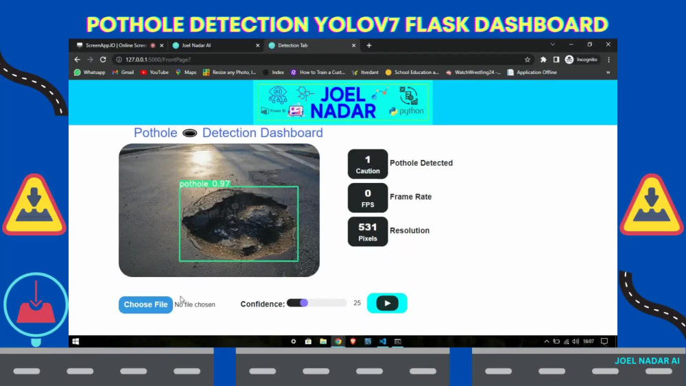 Pothole Detection Yolov7 Flask Dashboard Upwork 