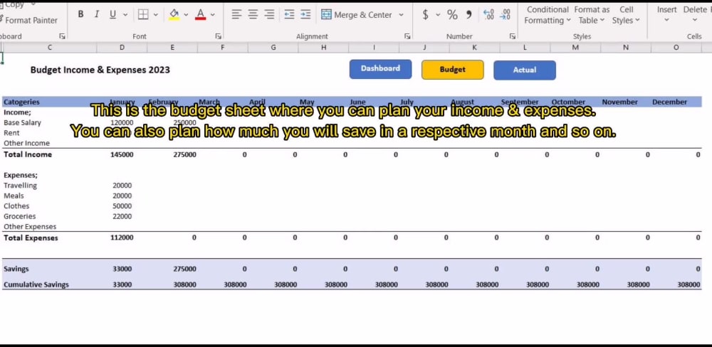 A budget vs actual variation template | Upwork