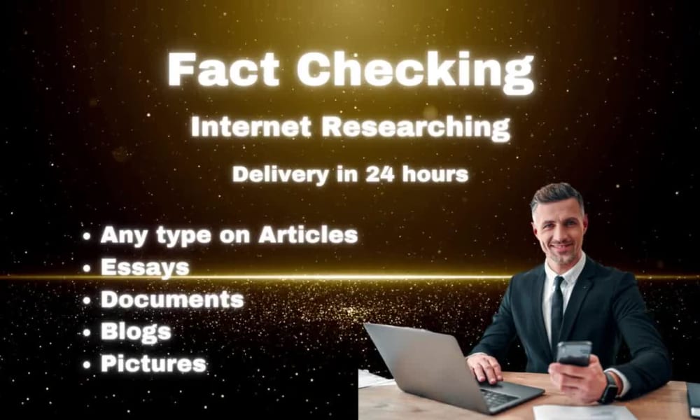 Fact check on your articles, website, essay, or any document | Upwork