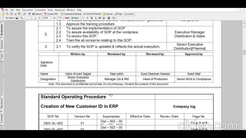 A quality standard operating procedures SOPs & Business process designs ...