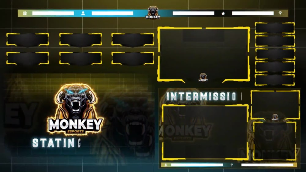 An amazing animated twitch overlay design, twitch stream package panels ...