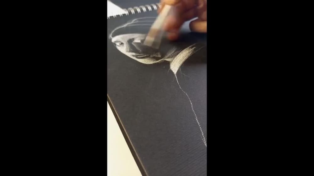 A realistic pencil portrait drawing & a short video of its process ...