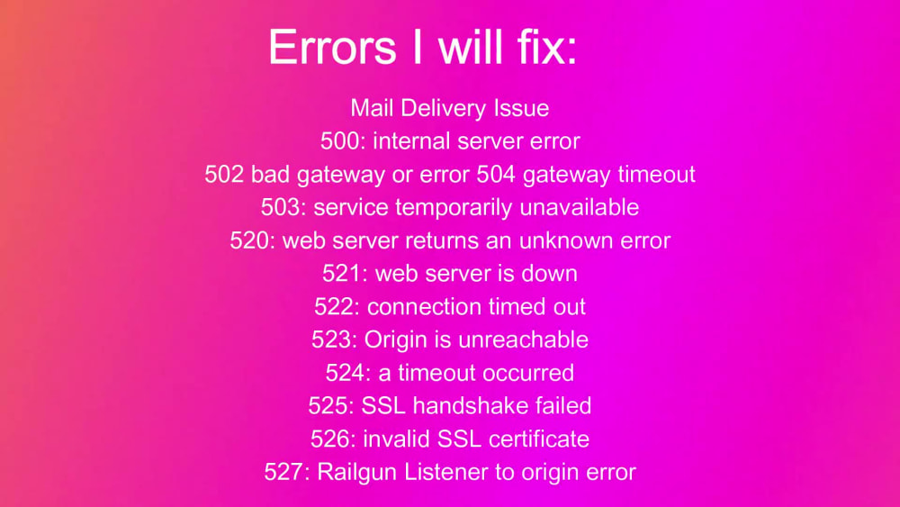 Cloudflare SSL setup and fixed email, DNS, 5xx any error, DDoS, CDN ...