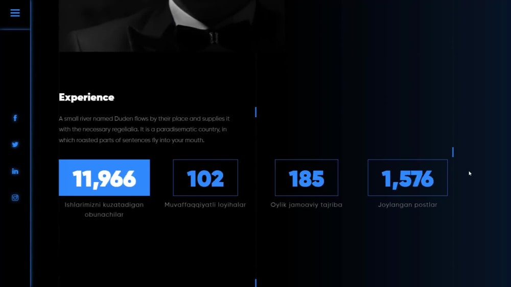 Portfolio responsive website template | HTML | CSS | Javascript | Upwork
