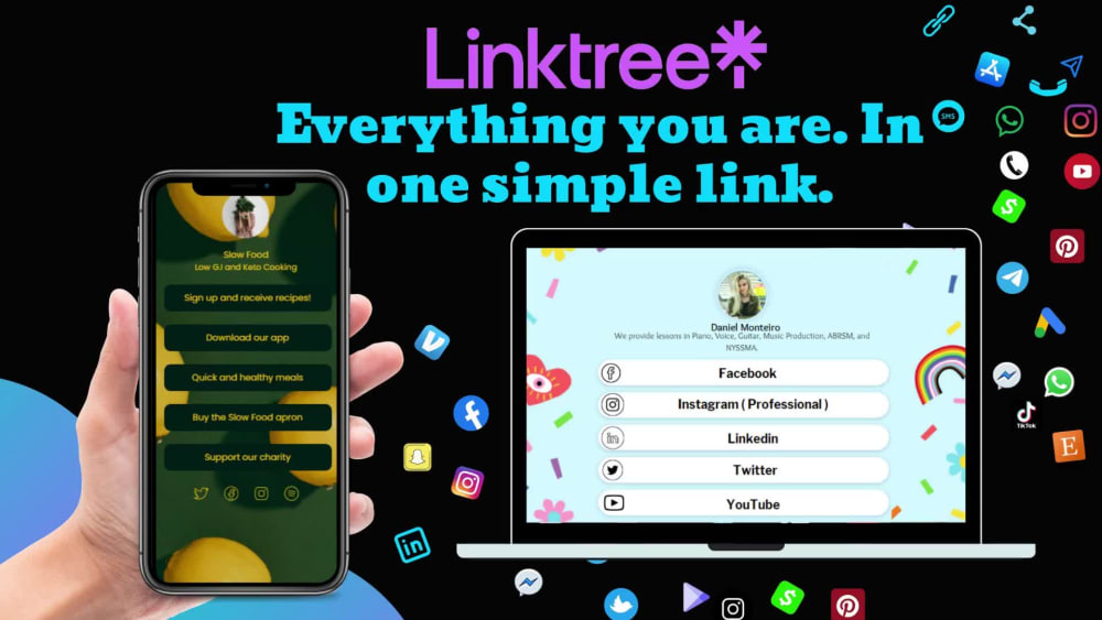 Setup and customize linktree bio link landing page for social media ...