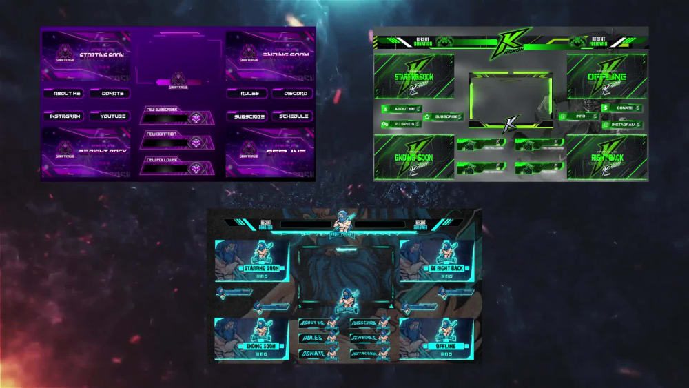 A unique animated twitch/youtube/facebook overlays | Upwork