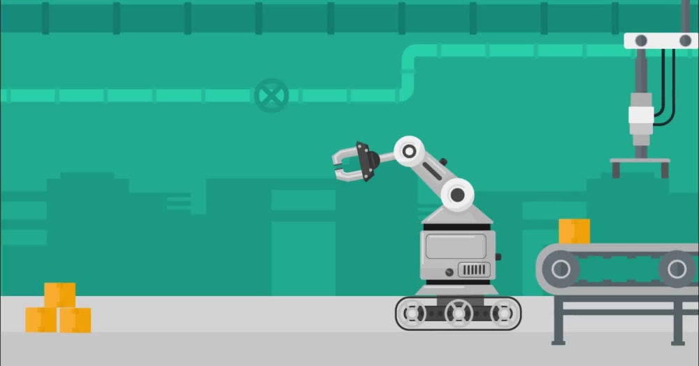 A factory plant 2d animation, gold factory animation, and cartoon ...