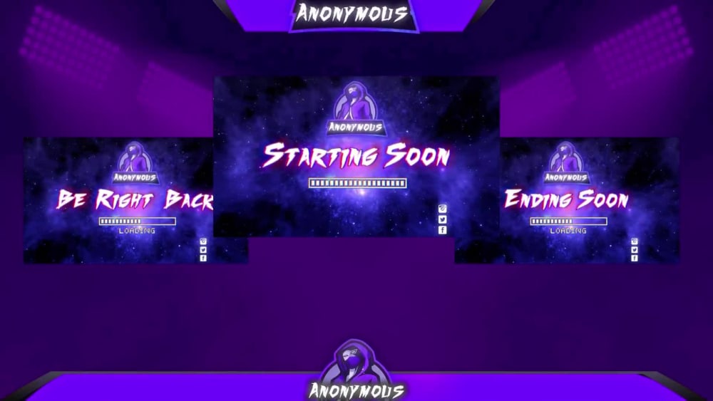 Twitch logo, stream package and animated overlays for streamlabs obs ...