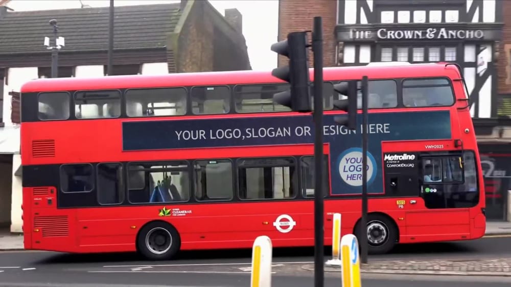 Your logo, slogan or design on the side of this bus in this video | Upwork