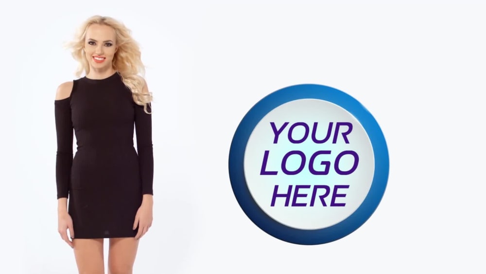 This beautiful girl showing your logo and slogan in this great video ...