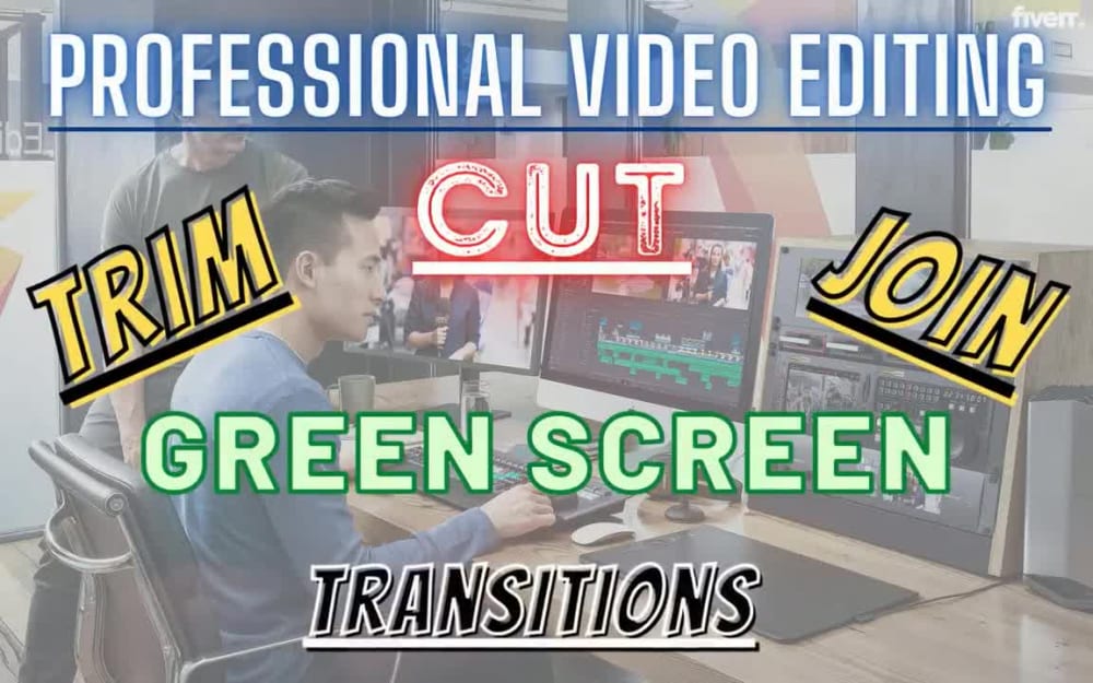 A video editing & green screen change & graphics motion & video cut split | Upwork