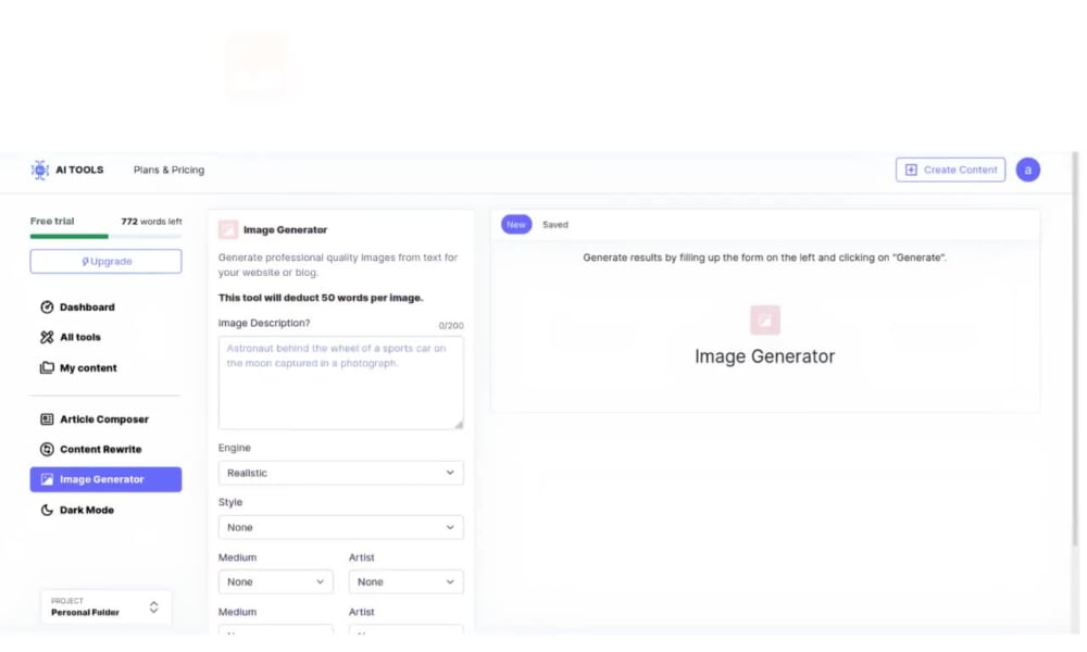 Ai blog writing and image generator tool using gpt3 | Upwork
