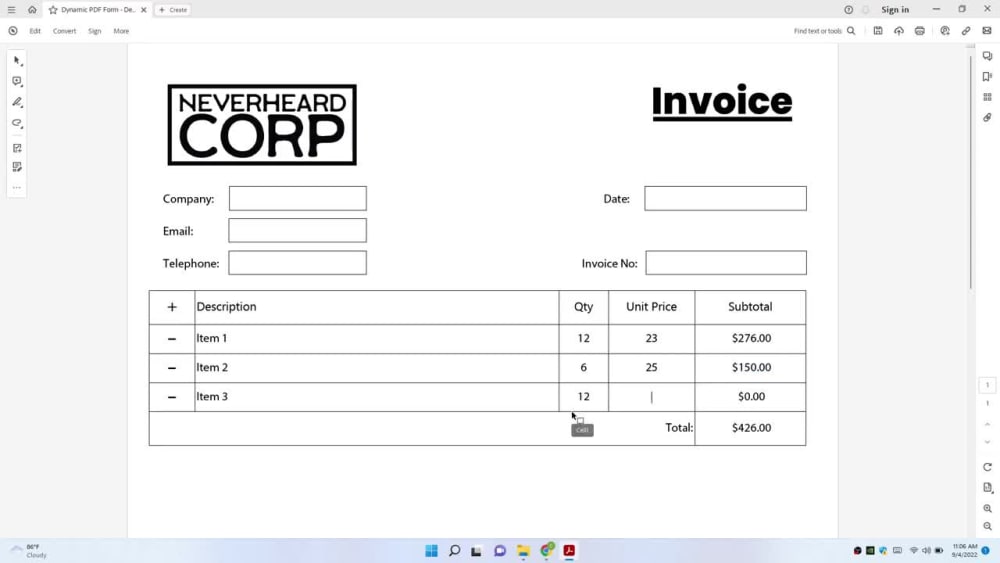 A Modern Designed and Interactive Fillable PDF Form | Upwork