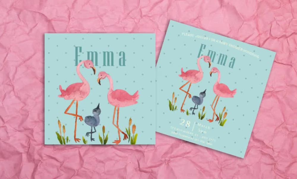 A cute and unique Birthday / Baby shower invitation card design | Upwork