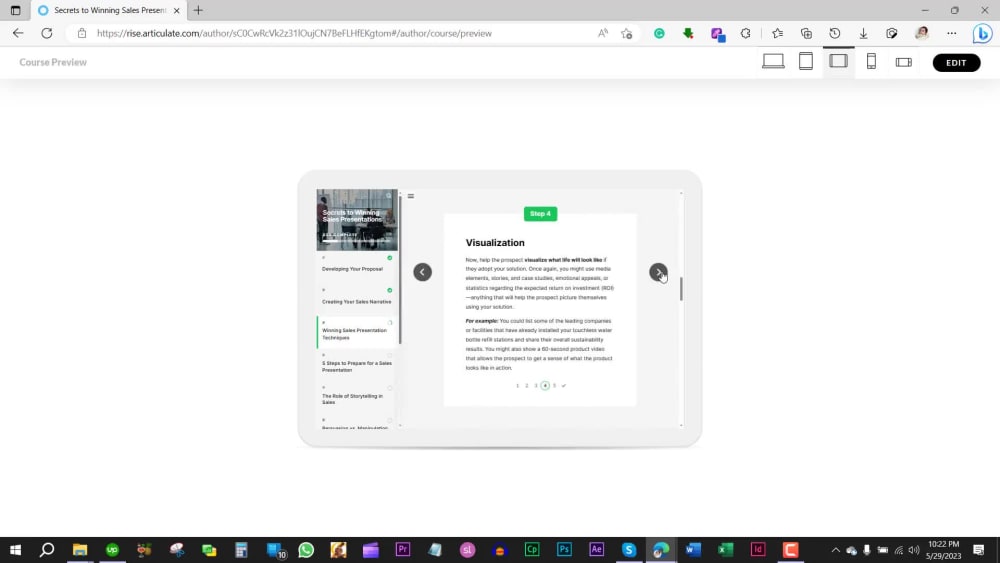 A fully developed Articulate Rise training course. | Upwork