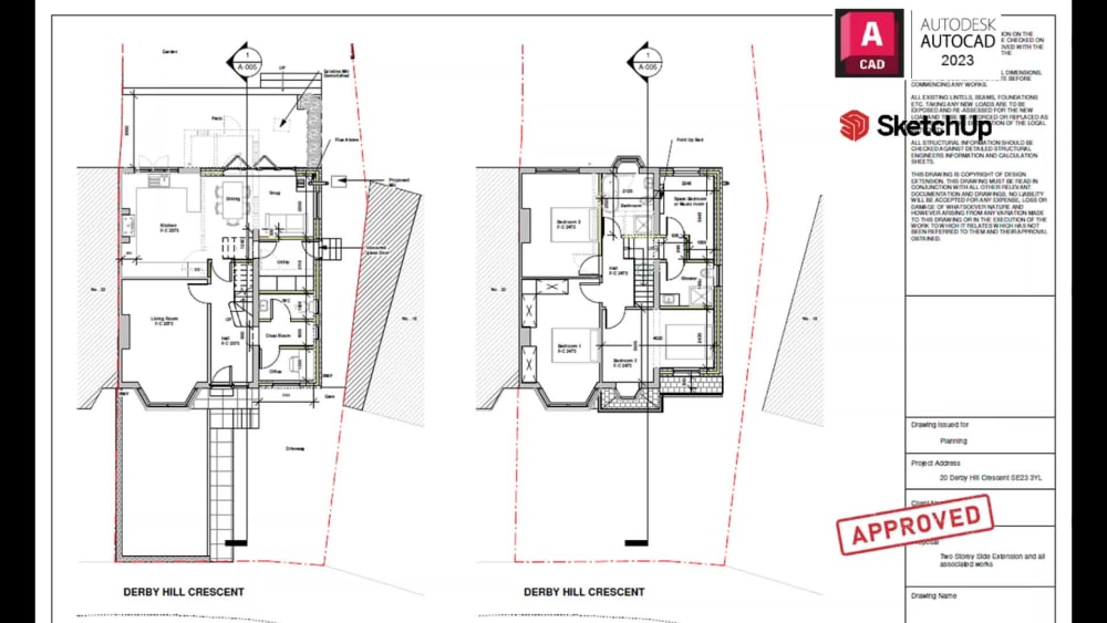 Architect 2,3d deck patio garage permit drawing set construction ...